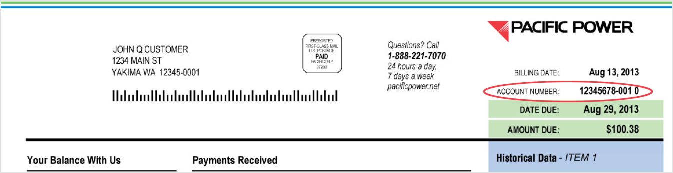 Pacific Power Bill Pay Phone Number